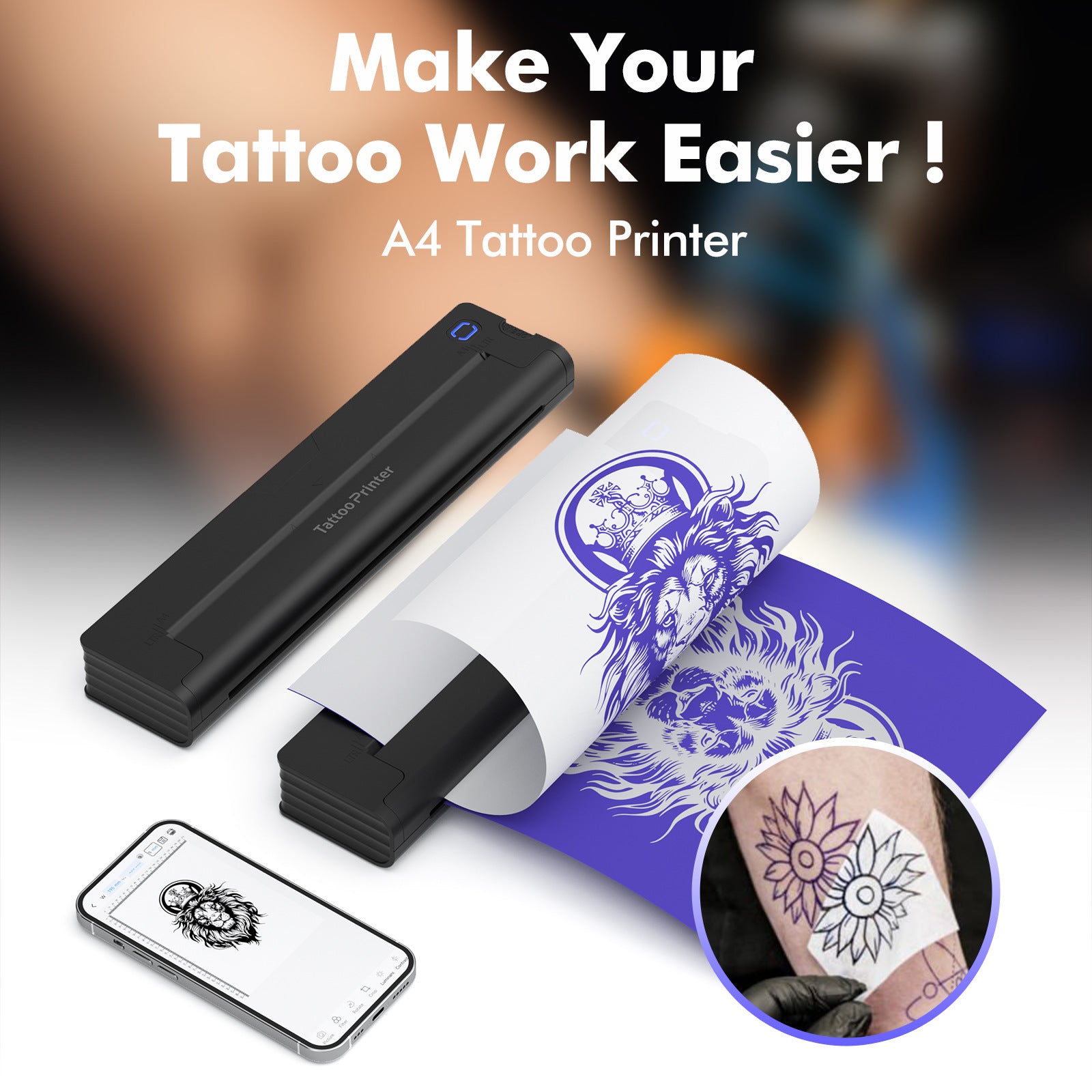 A46 Bluetooth Thermal Tattoo Printer | USB Mobile Drawing Printer ...
